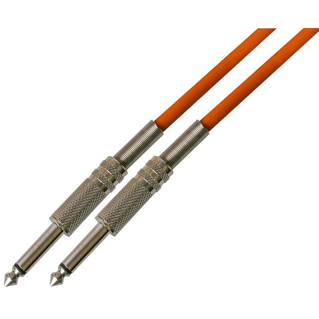 6.35mm (1/4 inch) Mono Jack to Jack Guitar Lead, 5m Orange - Pulse