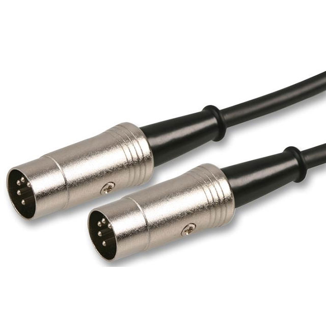 5 Pin 180 Degree Midi DIN Plug to Plug Lead, 3m - Pulse