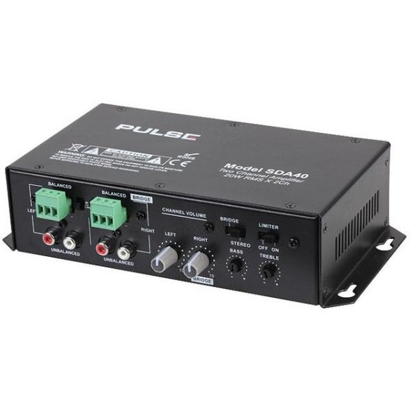 Stereo Amplifier, Compact, 2X 20W - Pulse