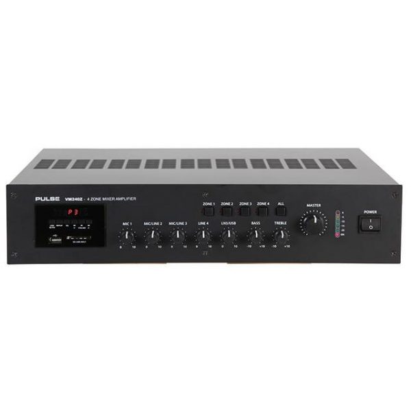 240W 4 Zone 100V Line Mixer Amplifier With USB/SD Media Player And FM ...